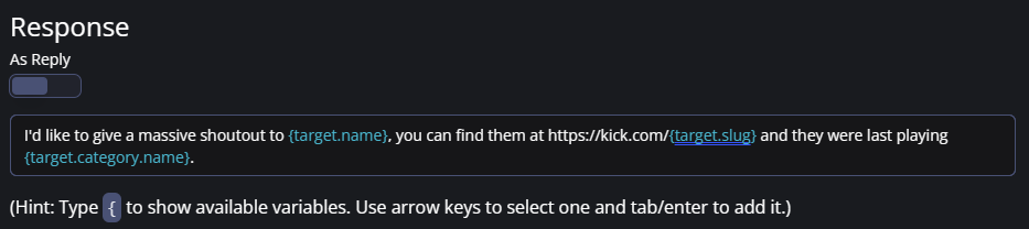 How to create a Shoutout command for Kick.com | AeroKick